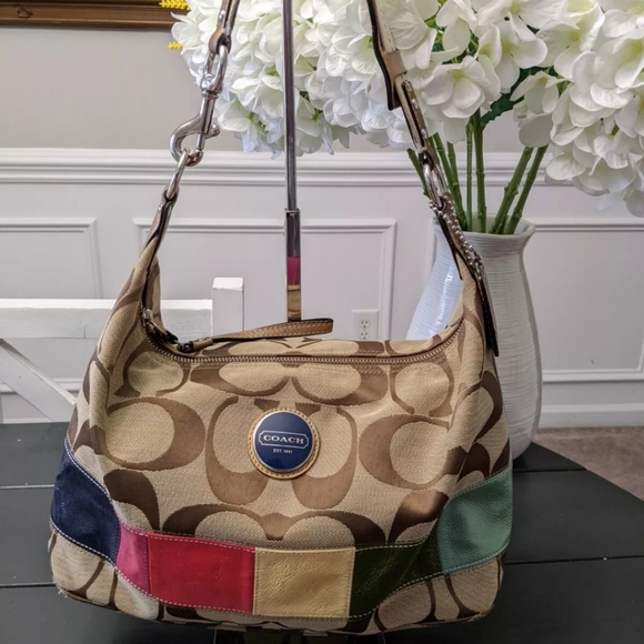 Coach | Bags | Coach Vintage Leatherjacquard Signature Multicolor ...